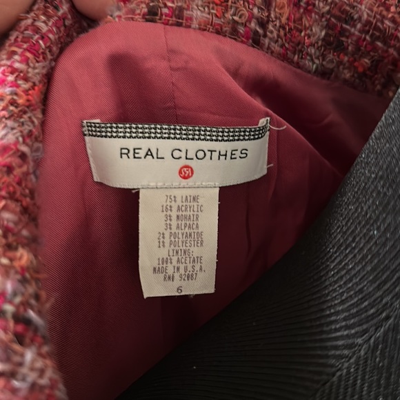 Real Clothes | Jackets & Coats | Magenta Color Of The Year Tweed Jacket ...